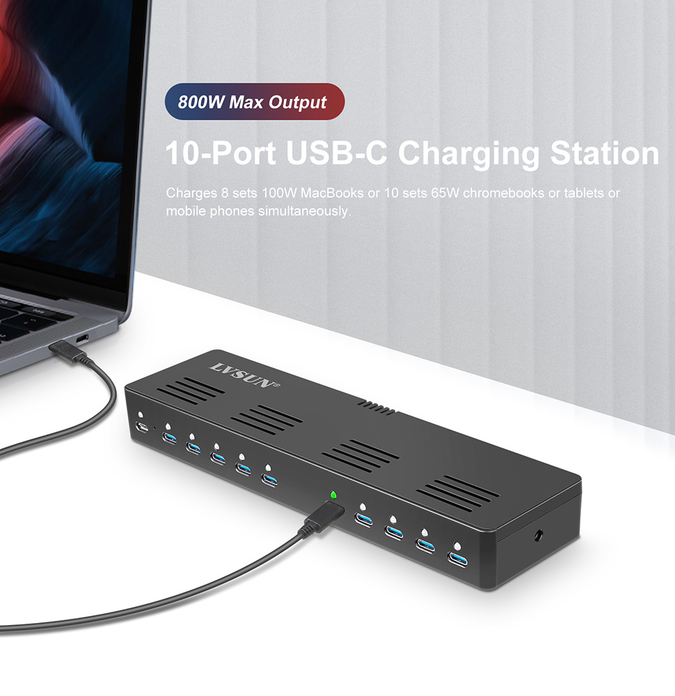 OEM 800W 10 Ports USB-C Charging Station,800W 10 Ports USB-C Charging ...