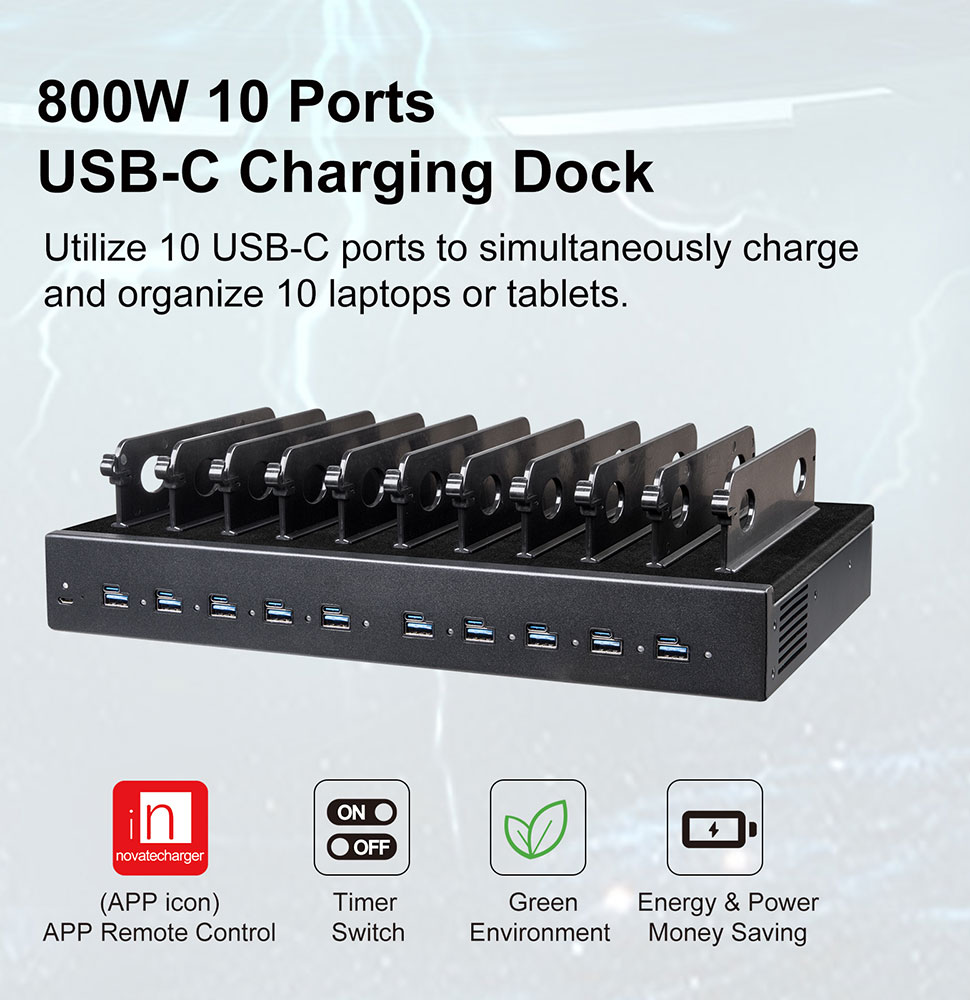 OEM 800W 10 Ports USB-C Charging Dock,800W 10 Ports USB-C Charging Dock Manufacturer