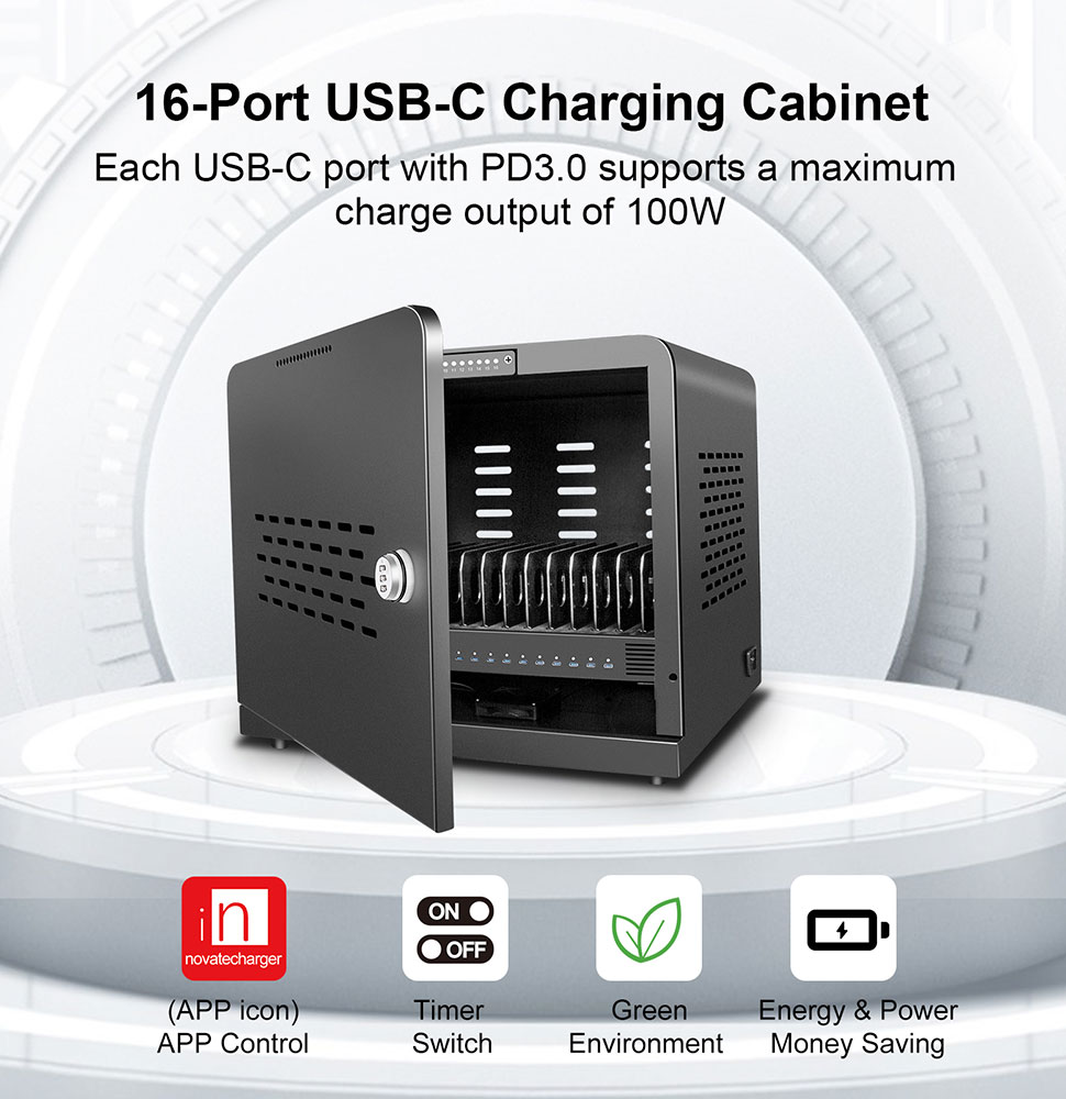 OEM 16-Port USB-C Charging Cabinet,16-Port USB-C Charging Cabinet ...